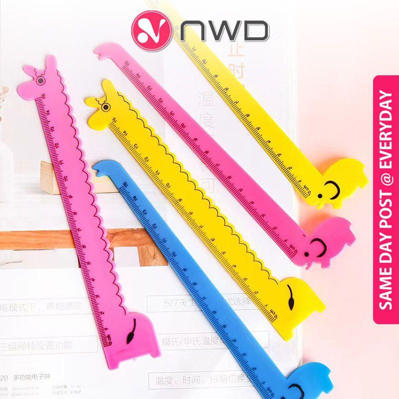 𝗖𝗟𝗘𝗔𝗥 𝗦𝗖𝗔𝗟𝗘 》 Cute Cartoon 15cm Animal Shape Plastic Ruler School ...