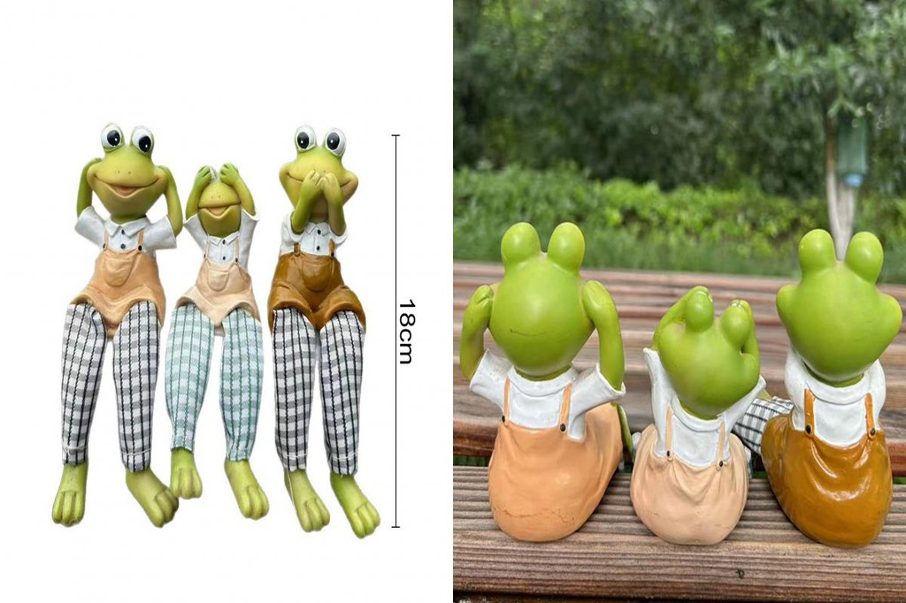 {uStuttg} Cute Frog Statue Waterproof Frog Sculpture Southeast Asian ...