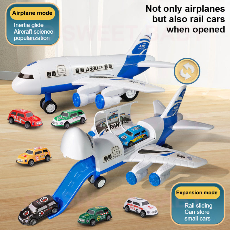 Kids Airplane Toys Large Inertial Deformable Track Sliding Aircraft ...