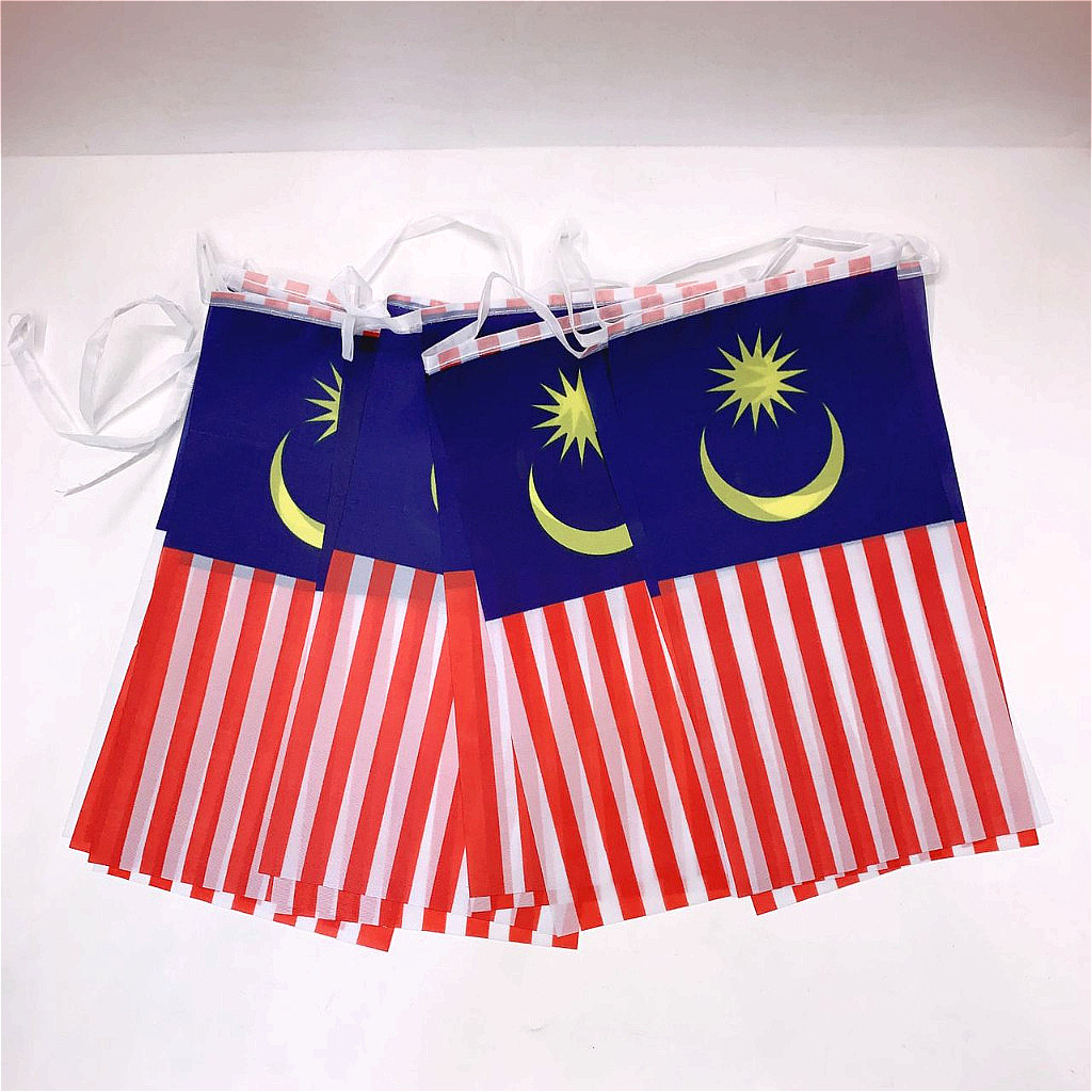 MY Local Bendera Malaysia flag14x21cm 20pcs/lot Malaysia String flag ...