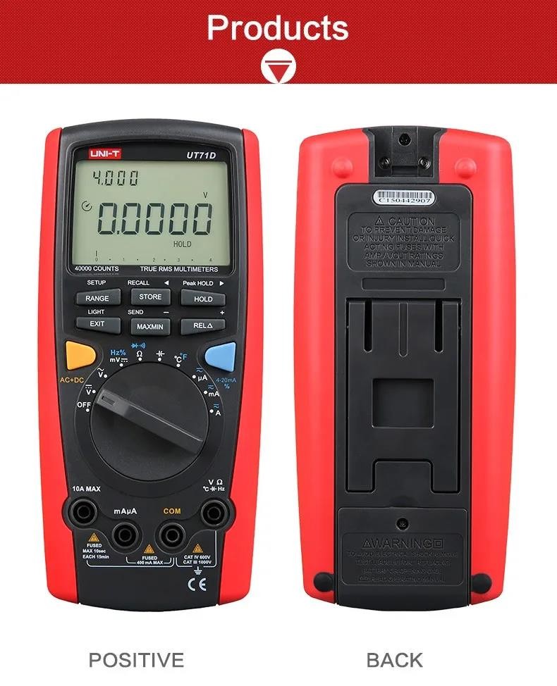 UNI-T UT71D Smart Multimeter Intelligent True RMS Digital Volt Amp Ohm ...