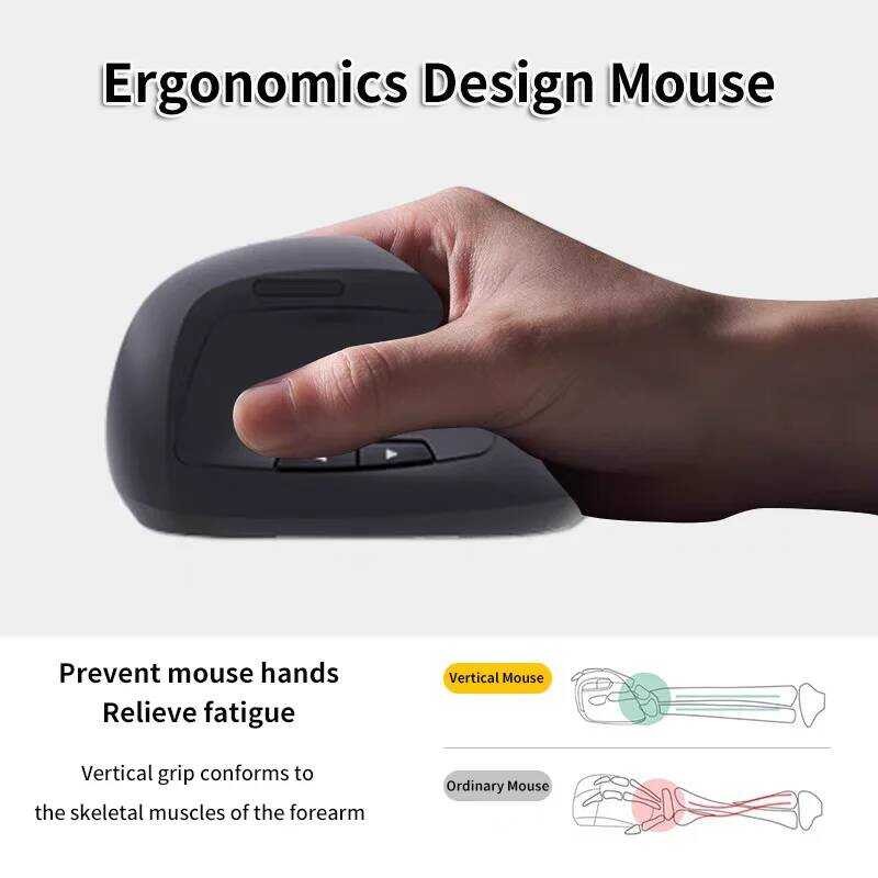 Wireless 2.4G Vertical Mouse Ergonomics Design DPI Button With Side ...