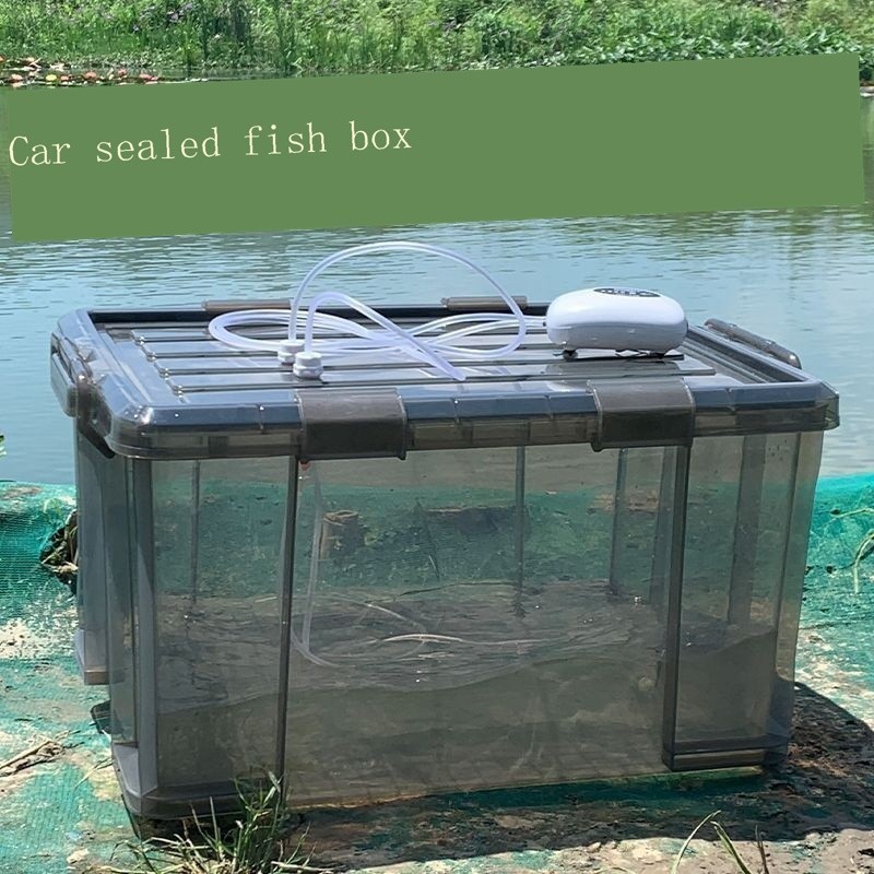 Car Sealed Live Fish Box Outdoor Large Wild Fishing Fish Barrel ...