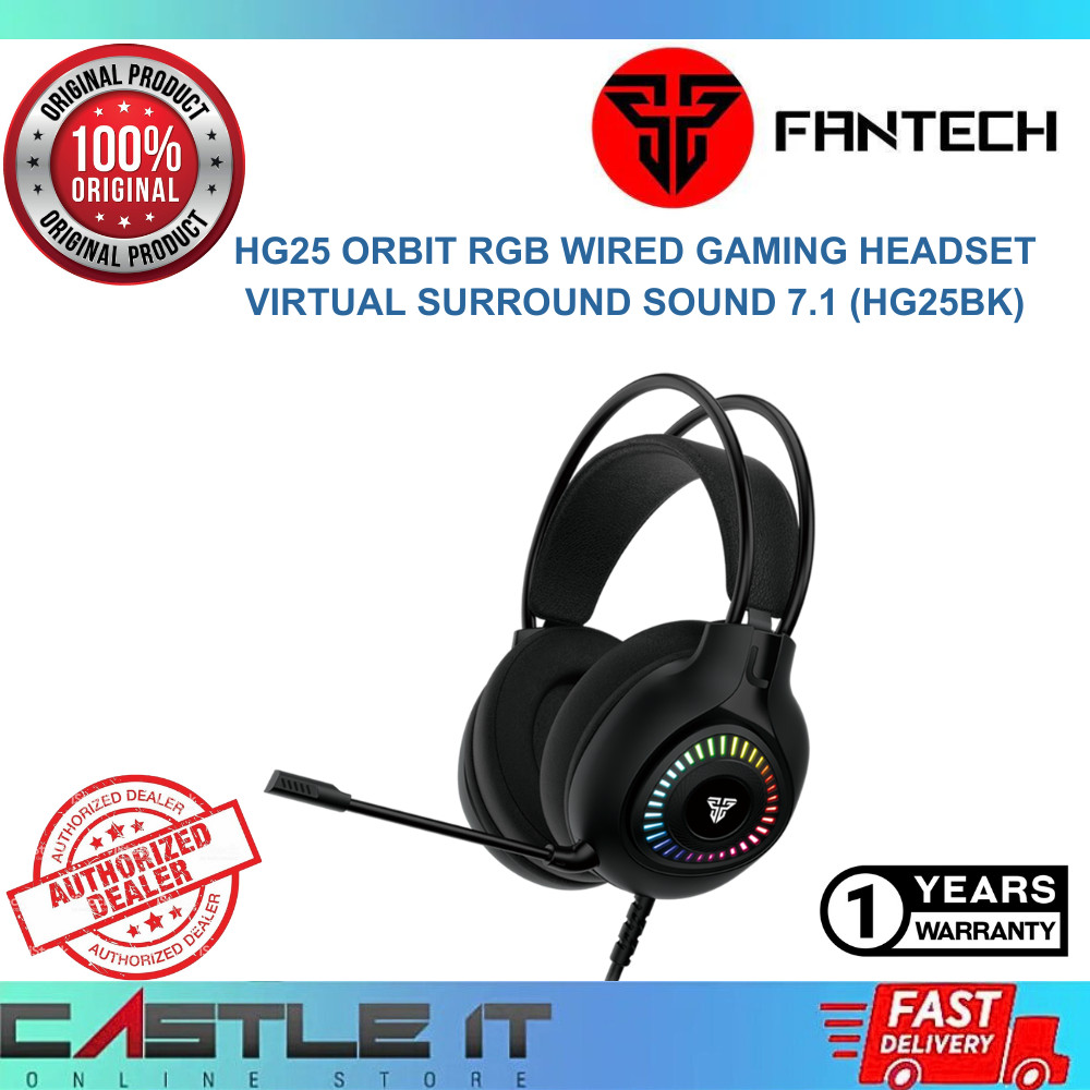Fantech HG25 ORBIT RGB Wired Gaming Headset Virtual Surround Sound 7.1 ...