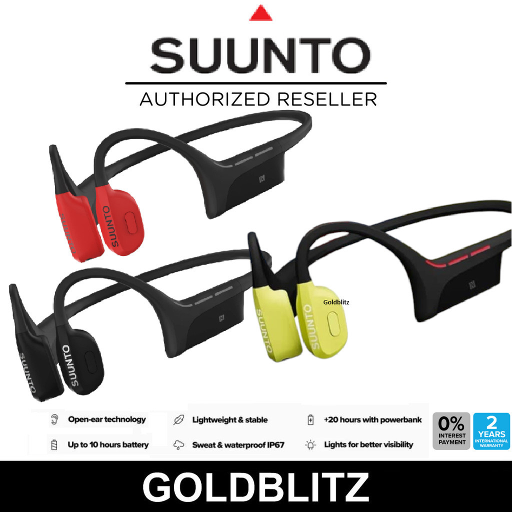Suunto Wing 2 Ear Headphones Bluetooth IP67 IP66 LED Lights Open Ear ...