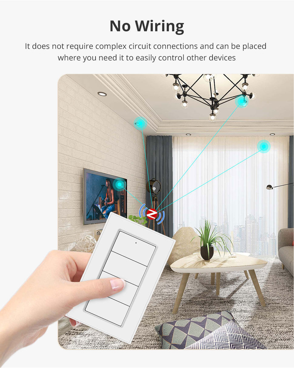 zemismart Smart Zigbee Wireless Switch,4gang Remote Switch for Smart ...