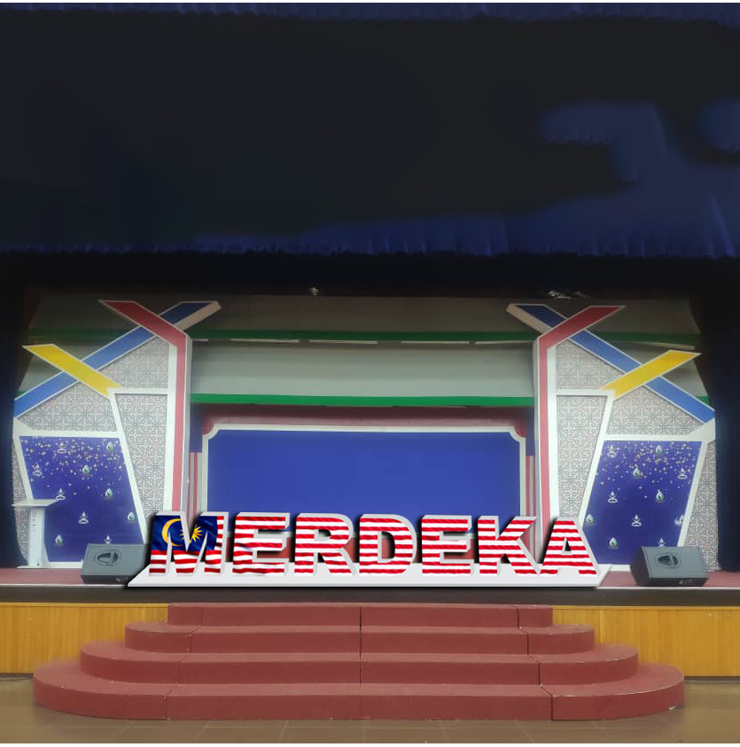 3D Huruf hiasan merdeka Malaysia huruf blok berdiri sekolah Merdeka ...