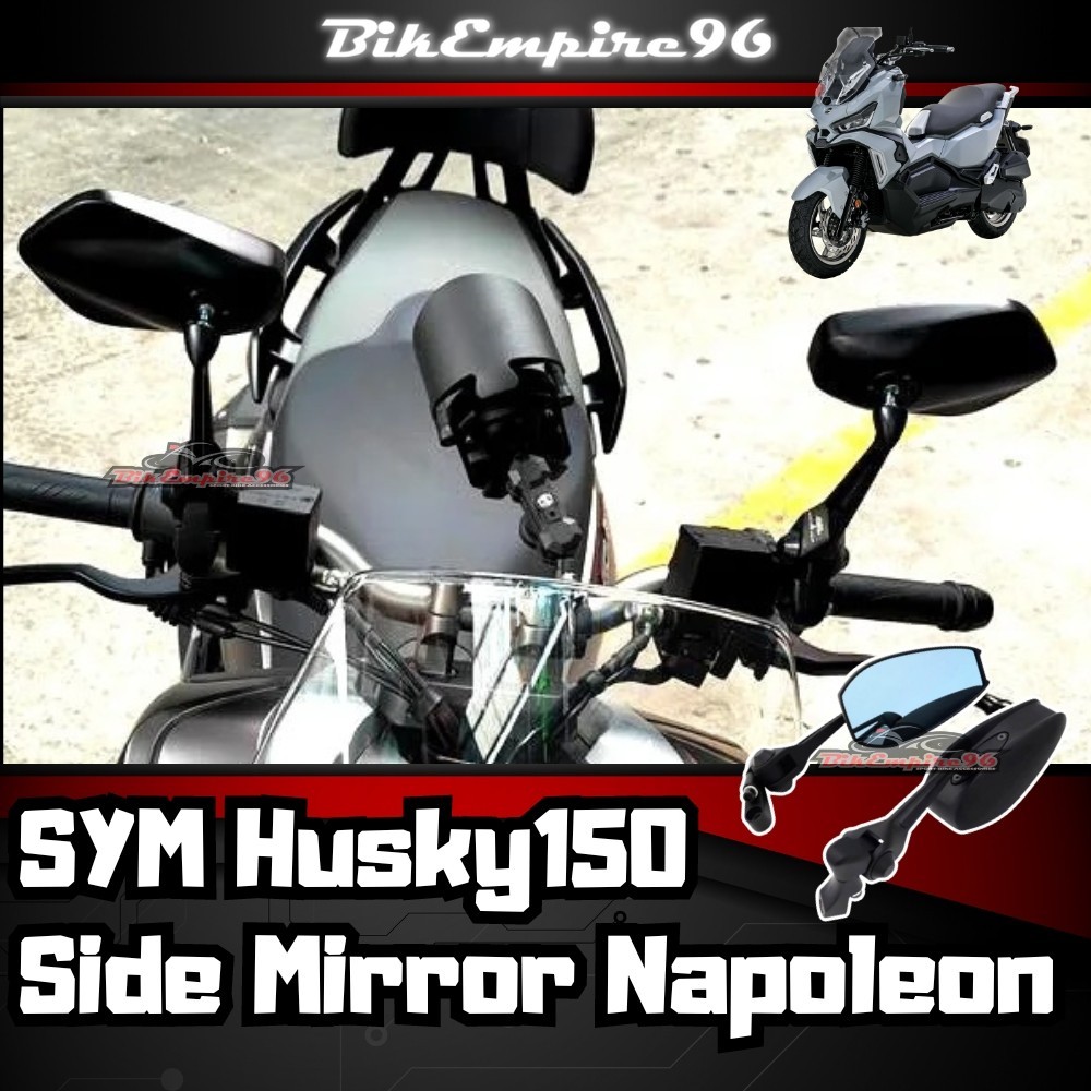 Husky150 Side Mirror Napoleon Design CNC Aluminum Anti Glare Motorcycle ...