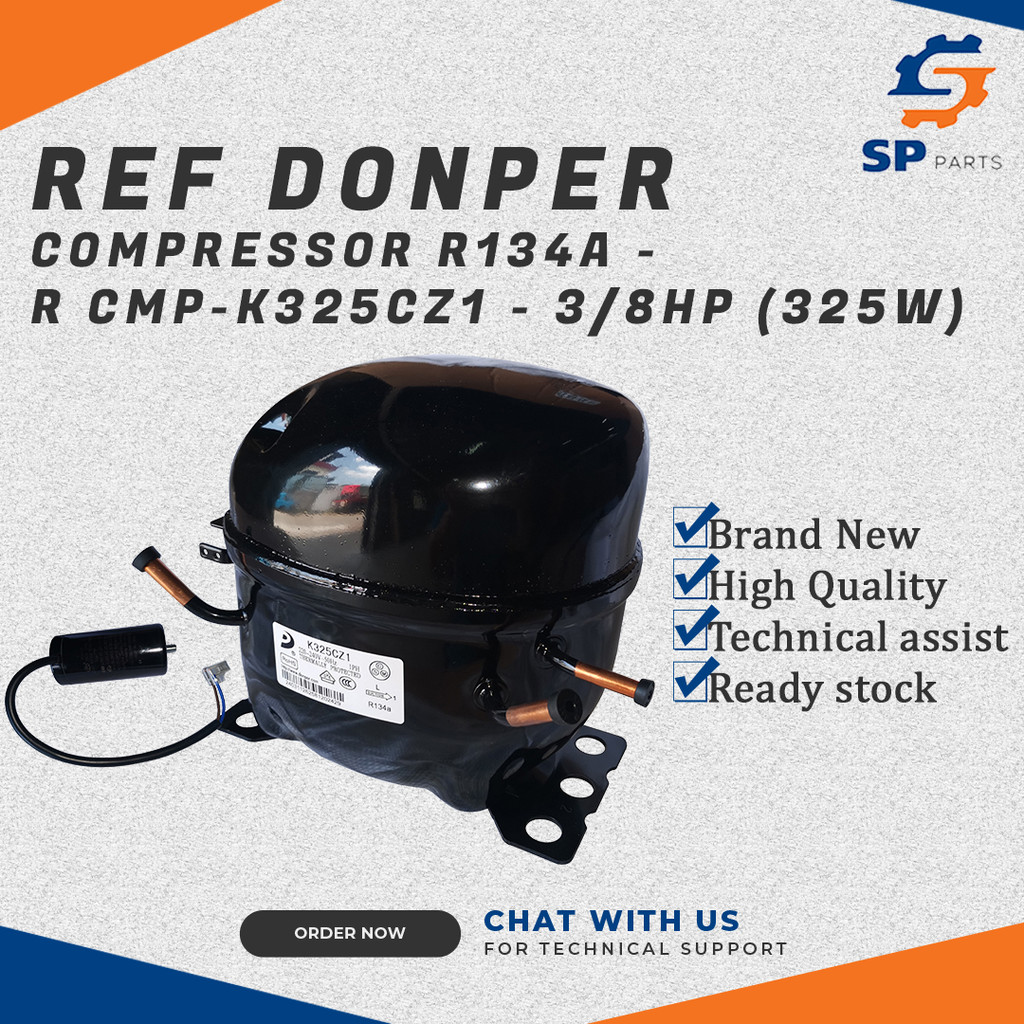 REFRIGERATOR DONPER COMPRESSOR R134A - 3/8HP (325W)-R CMP-K325CZ1 ...