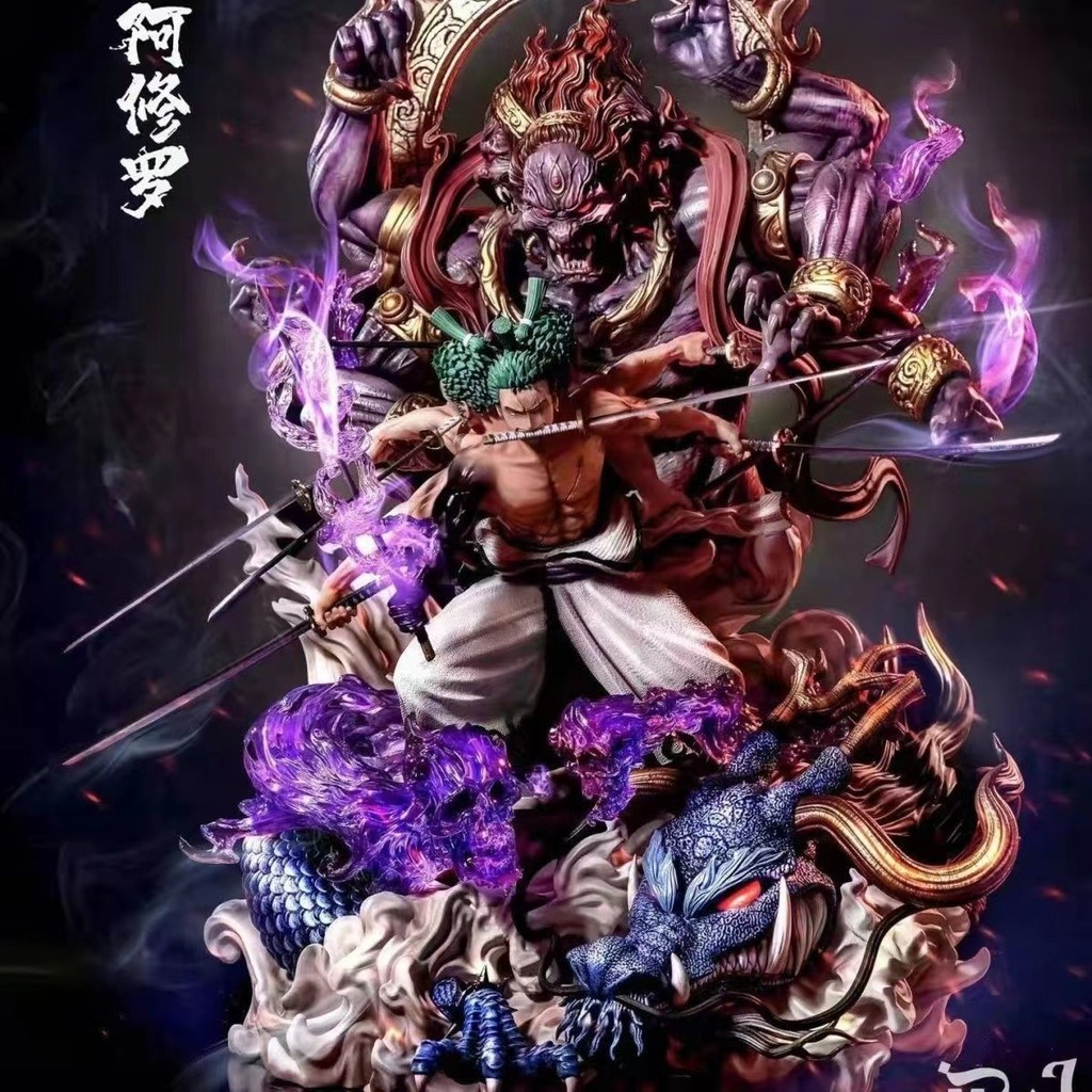 One Piece Roronoa Zoro Figure Asura Zoro Ghost Nine Stream Model GK ...