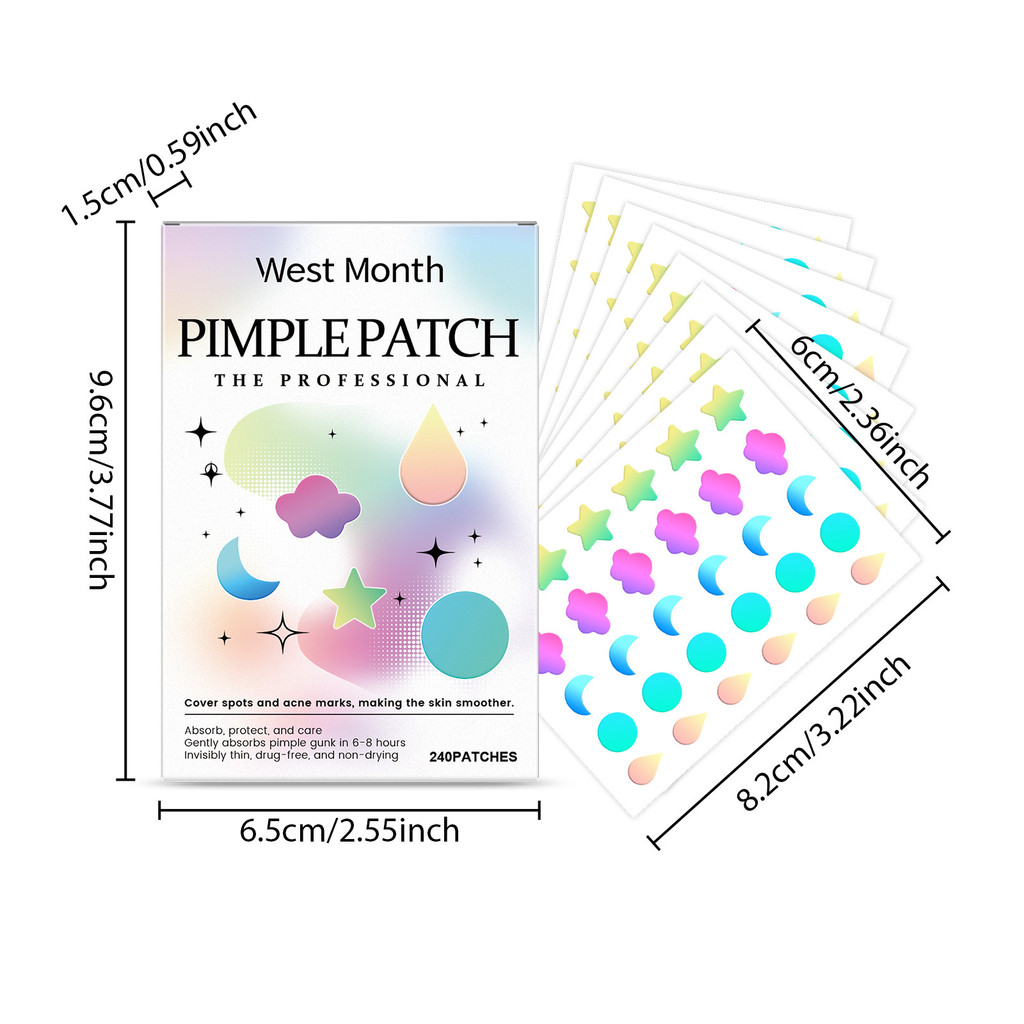 240Patches West&Month Colourful Cover Up Pimple Patch Gentle Cover Up ...