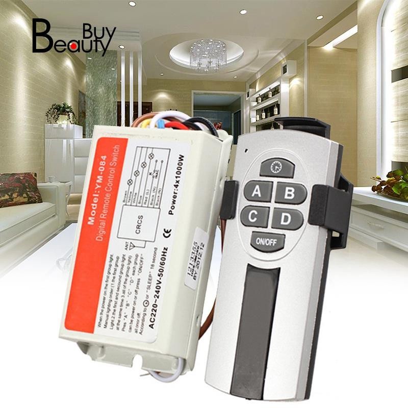 [In Stock]-Yam Wireless Digital Light Switch Box + Remote Control 4 ...