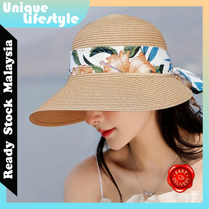Classic Bowknot Straw Hat Elegant Stylish Sun Hats French Style Summer ...