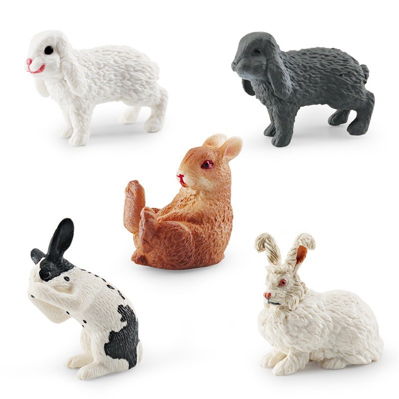Rabbit Figurines Collectible With Wash Face Sitting Dwarf And Eared ...
