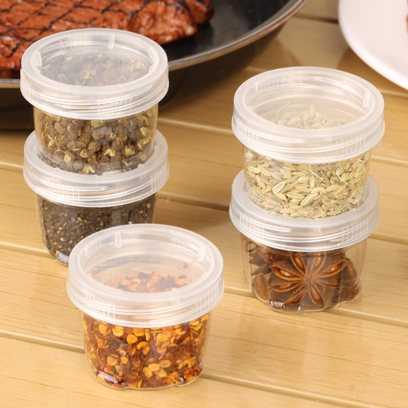 3Pcs Transparent Sealed Jar With Lid - Stackable Leak Proof Condiment ...