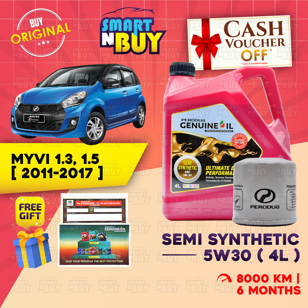 Perodua Engine Oil 5W30 Semi Synthetic Original Minyak Hitam Kereta ...