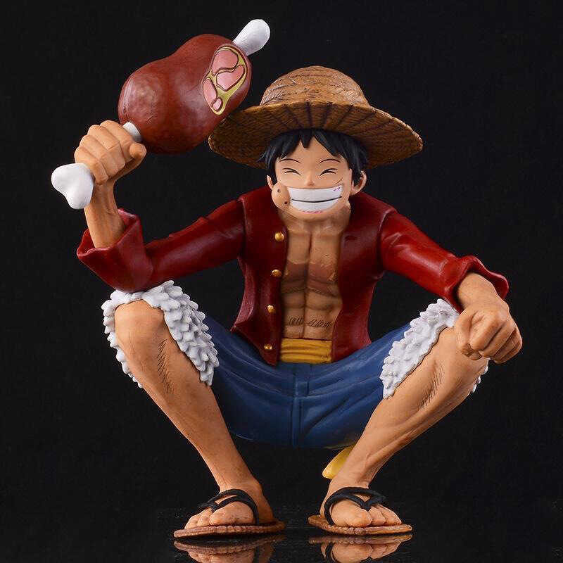 One Piece Anime Merchandise Squatting Posture Luffy Model Hand-Made ...