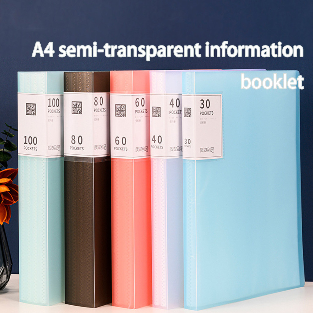 Transparent insert A4 clear book folder 60 Pages Multi-layer file ...