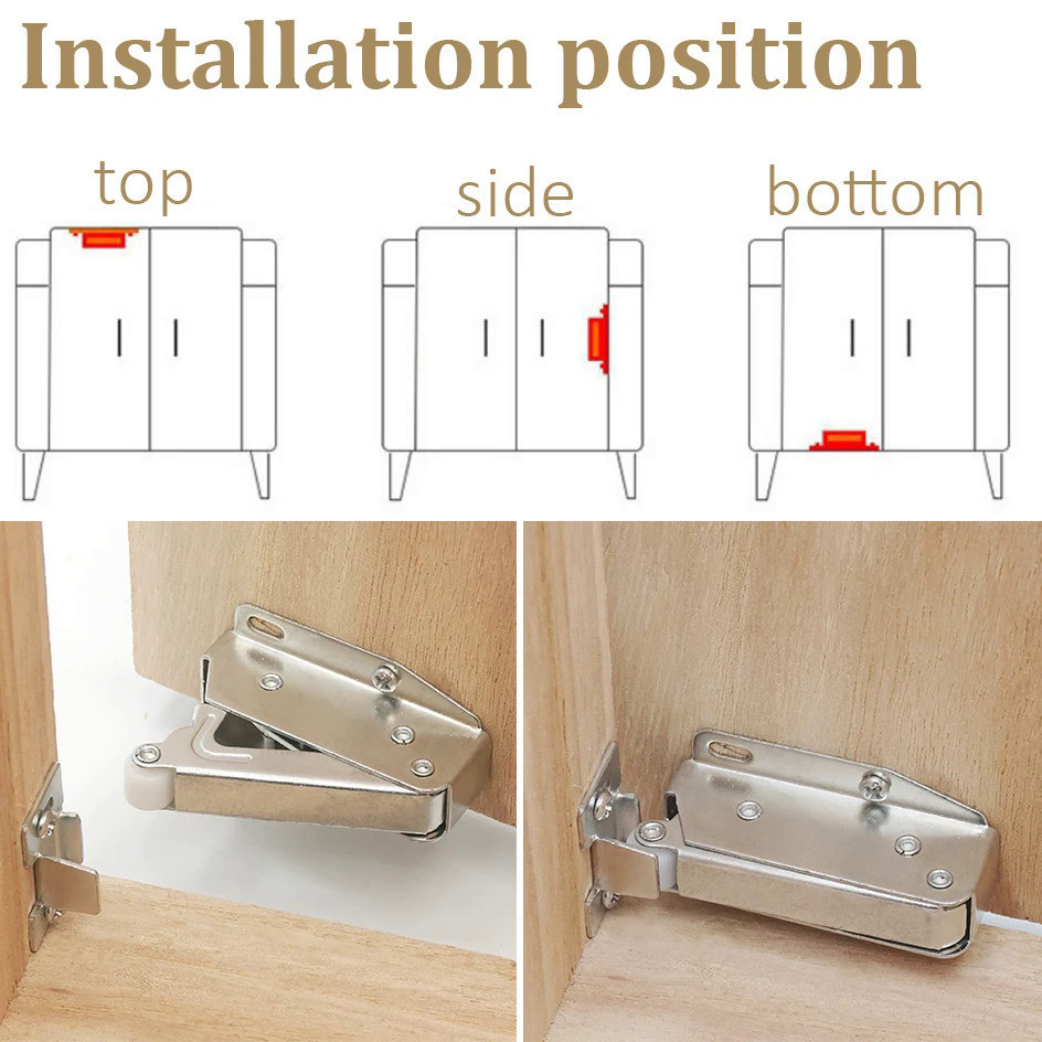 Touch Latch Push to Open - Auto Spring Door Catch for Furniture ...