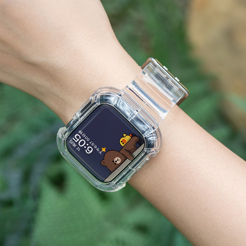 Transparent Clear Strap + Case for Apple Watch Series 5 SE 6 4 42mm ...