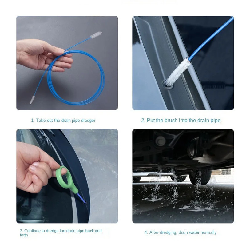 New Drain Hole Cleaning Brush Flexible Car Drain Dredge Sunroof ...