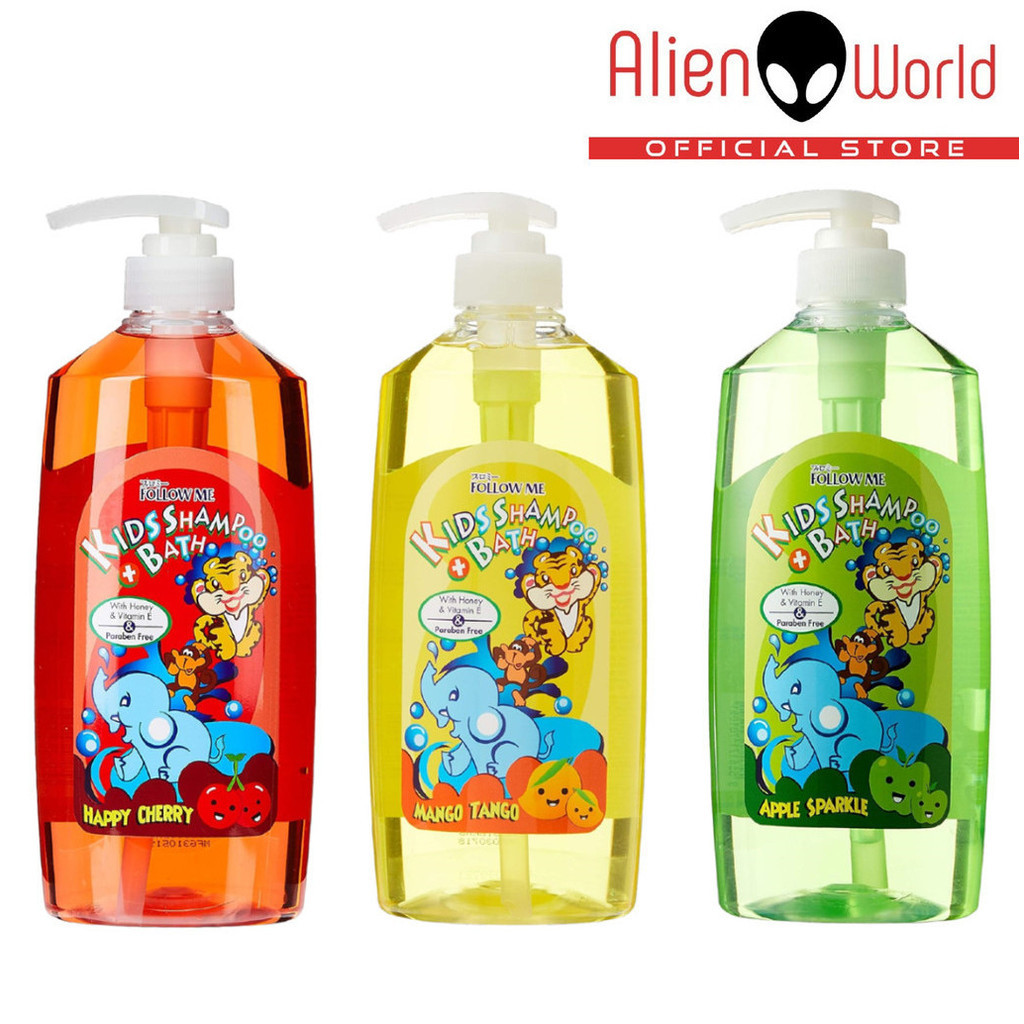 Natural Follow Me 2 in 1 Kids Shampoo Bath Mango Apple Cherry Scents ...