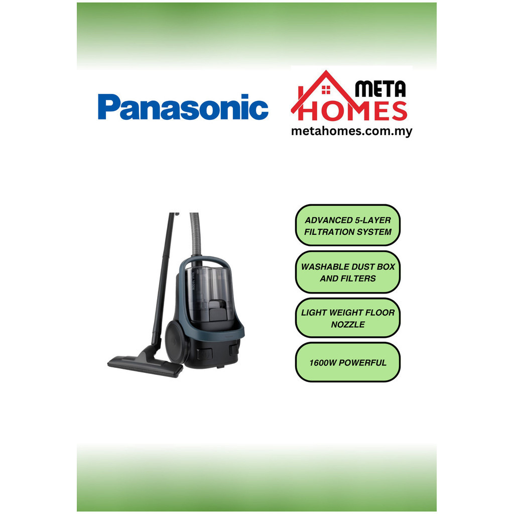 Panasonic Powerful 1600W Cyclone Bagless Canister Vacuum Cleaner MC ...