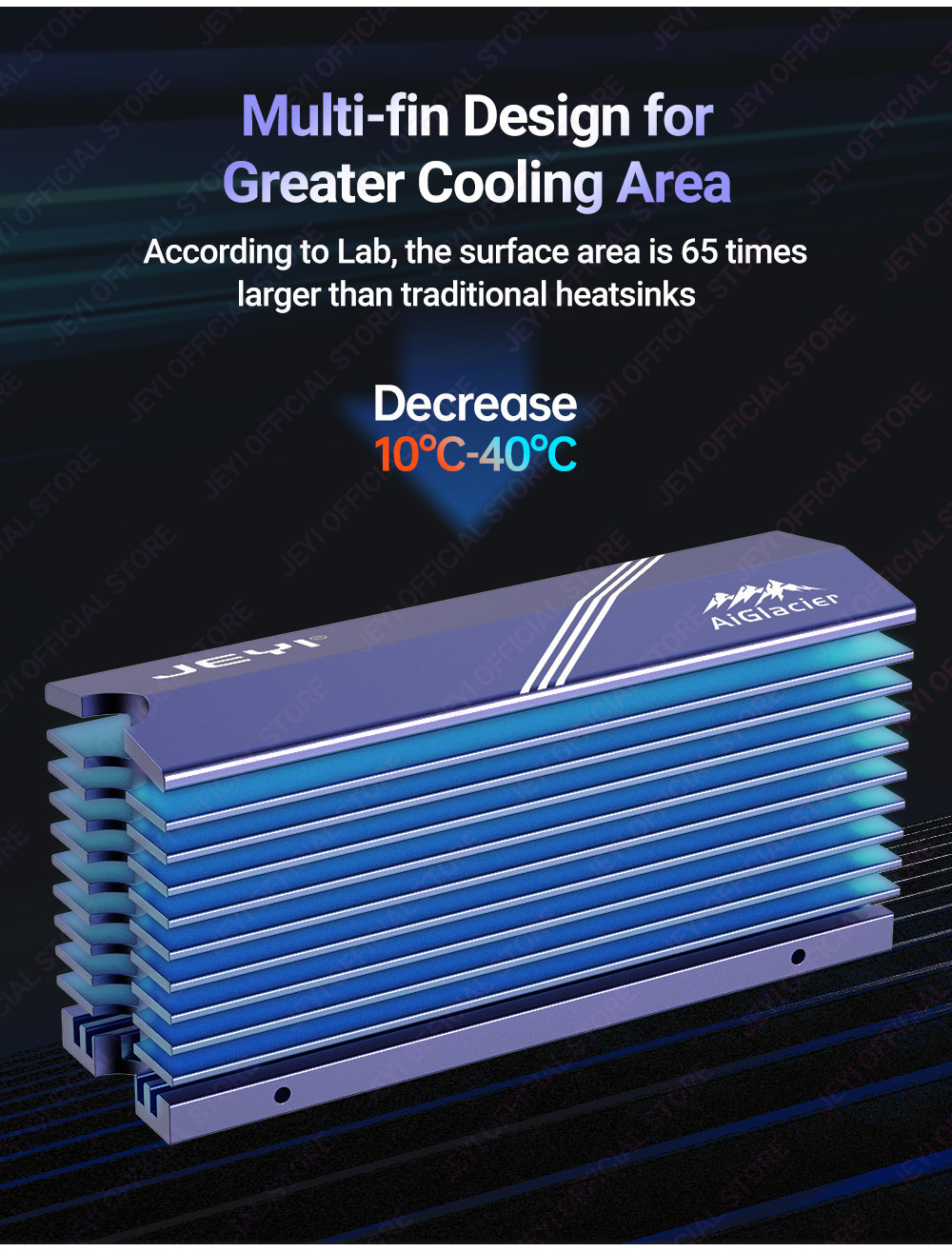 JEYI M.2 SSD Heatsink With silent fan 2280 NVME NGFF Radiator Magnesium ...