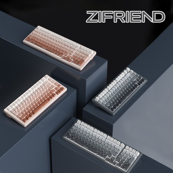Zifriend K82 K99 Wired Mechanical Keyboard Red Switch PBT Gradient Side ...