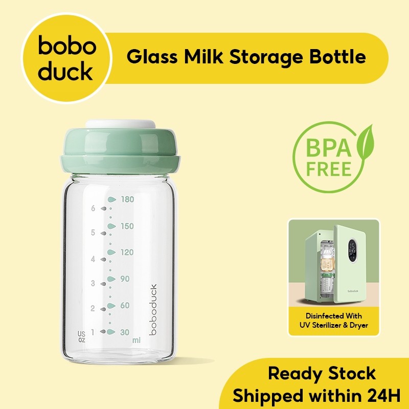 Boboduck Wide Neck Breast Milk Glass Storage Baby Bottle For Feeding ...