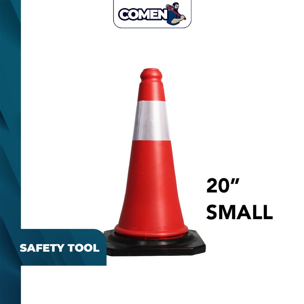 PREMIUM Small Size (20") PVC Traffic Cone with Black Base Safety Cone ...