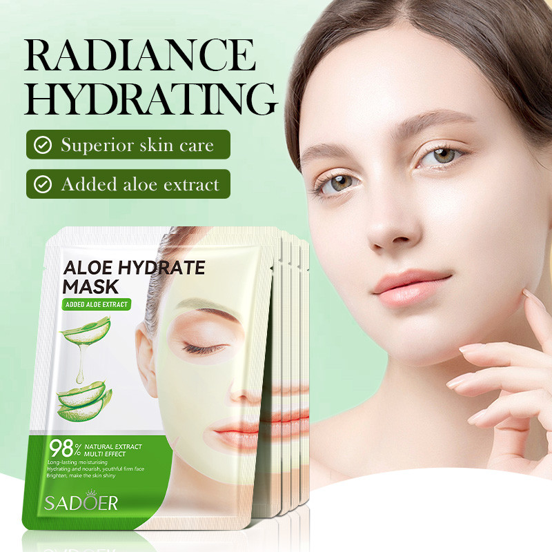 ROREC SADOER Aloe Hydrate Facial Mask Hydrating Nourish Youthful Firm Moisturizing Brighten Face ...