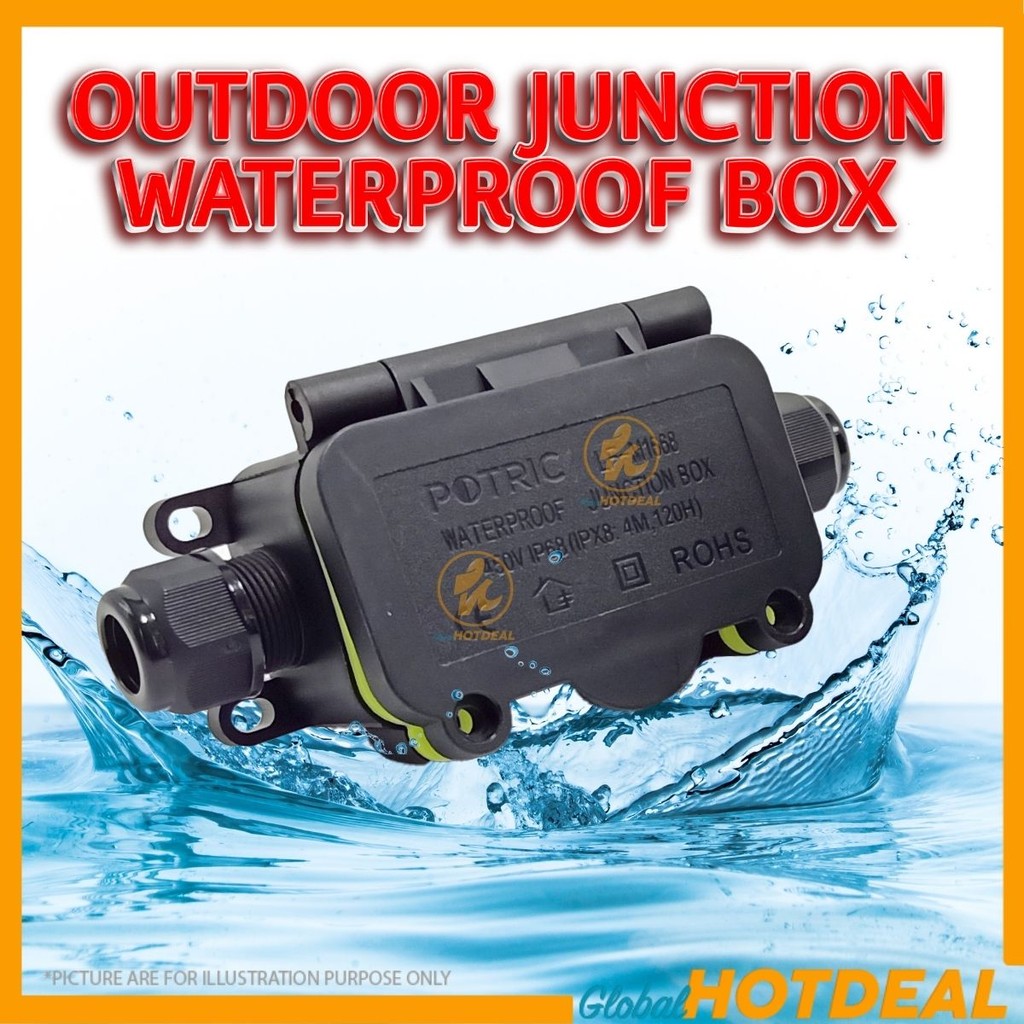 POTRIC 2/3 Way Waterproof Junction Box Outdoor Junction Box Underground ...