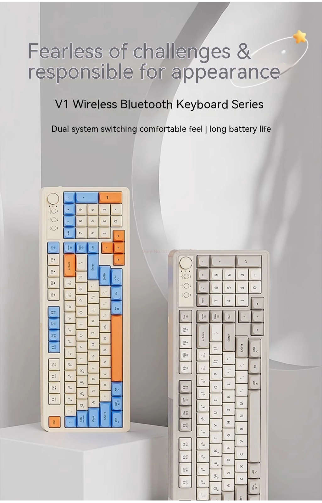 EWEADN V1 V98 V98PRO Wireless Keyboard And Mouse Set 98keys Multifunction 2 Systems Mute ...