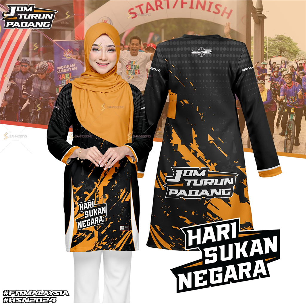 【READY STOCK】Baju Merdeka Muslimah HSN 2024 Malaysia Jersey T Shirts ...