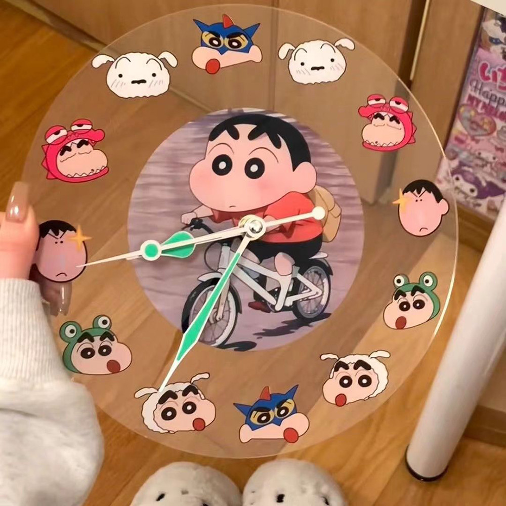 Cartoon Crayon Shin Chan Acrylic Clock Cute and Simple Desktop Ornament ...
