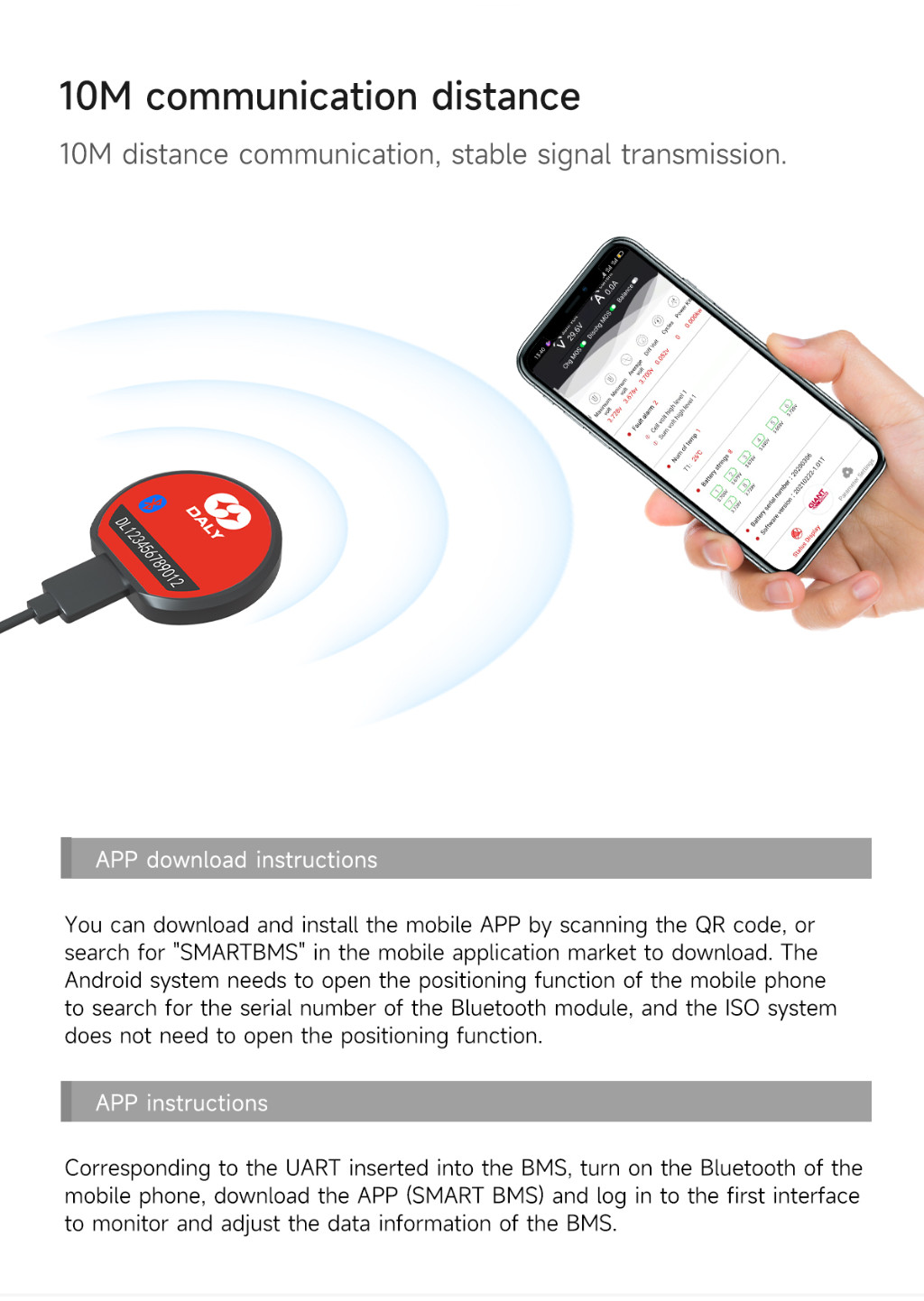 WIFI Smart BMS accessory bluetooth USB to UART RS485 cable CANbus Power ...