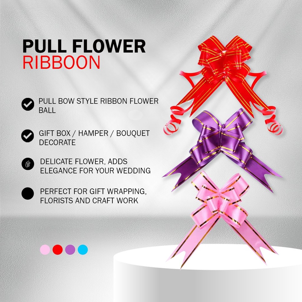 10Pcs Pull Flower Ribbon Hamper Ribbon Wedding Car Door Ribbon Star Bow ...