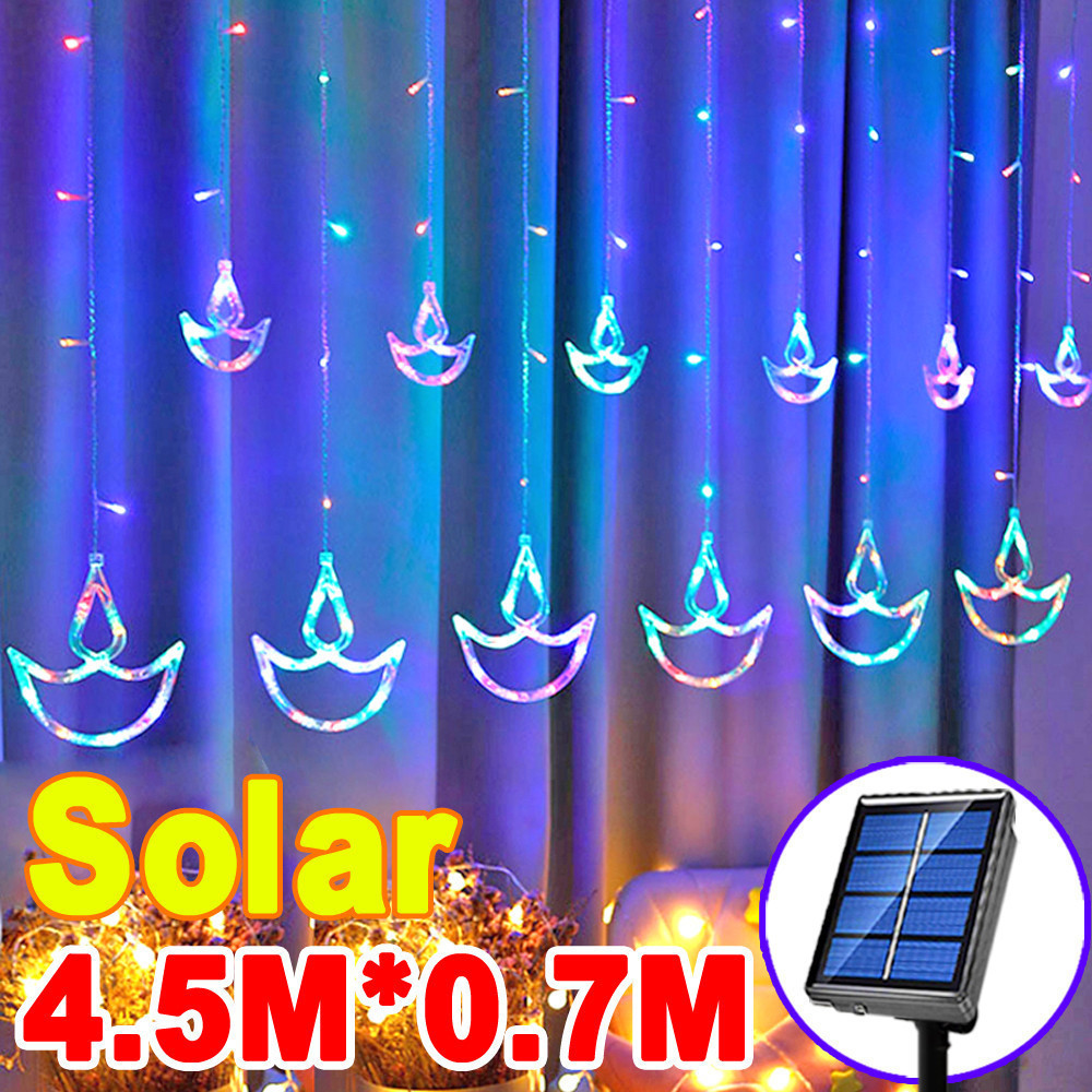 Solar Deepavali Light Diwali Curtain Light for Muslim EID Hari Raya ...