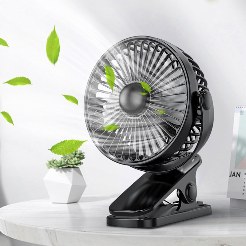 720° Rotatable Mini Clip Fan 3 Speed Modes Rechargeable Desktop Air ...