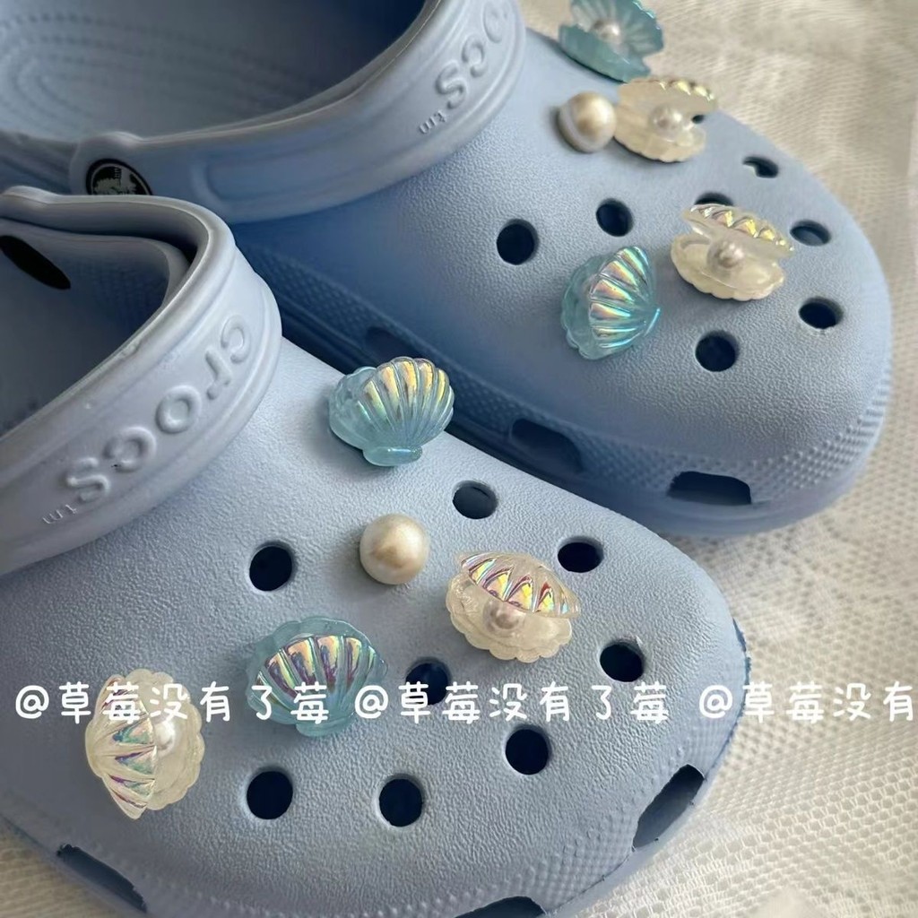 Ocean shell series jibbitz Korean 3d DIY Pearl and Seashell Shoe Charms ...