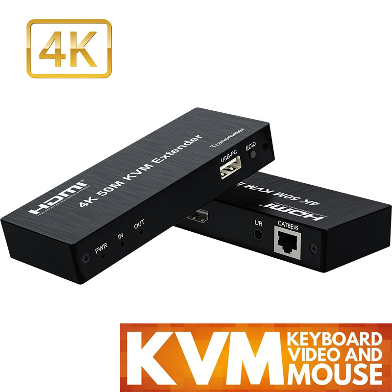 4K 30Hz HDMI KVM Extender over Single Rj45 Cat6 Cable 50M HDMI USB ...