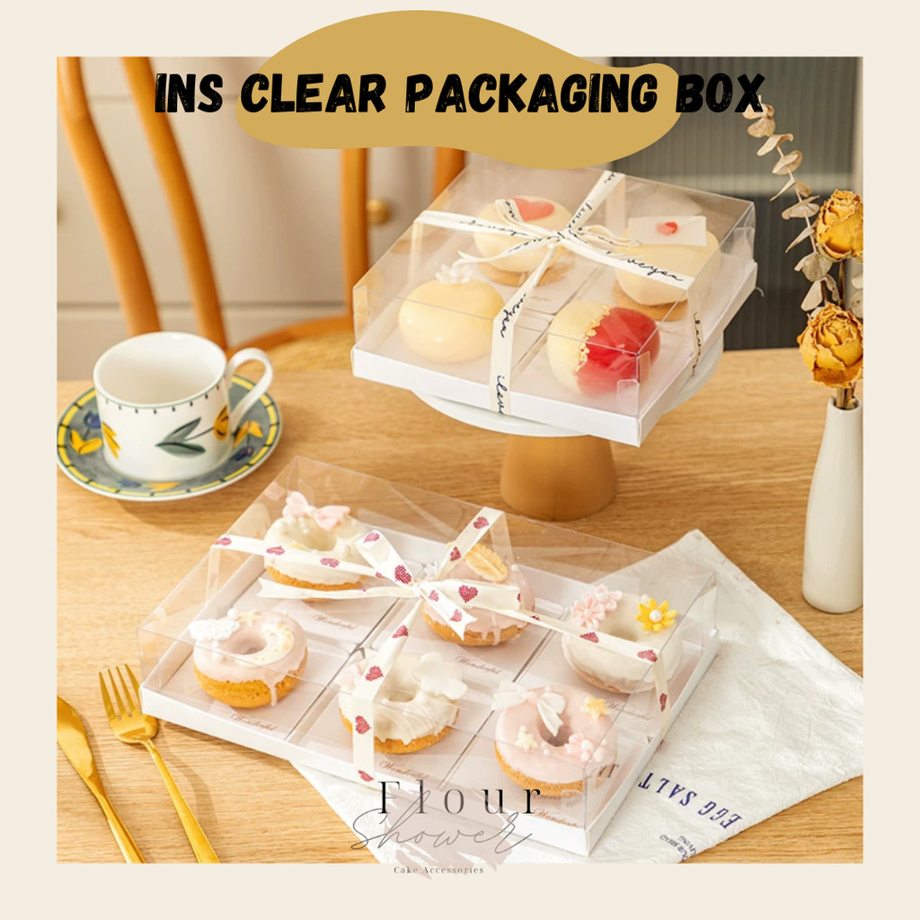 FS 5pcs/Set Ins Clear Packaging Box For Donut Pastry Dessert | Cake Box ...