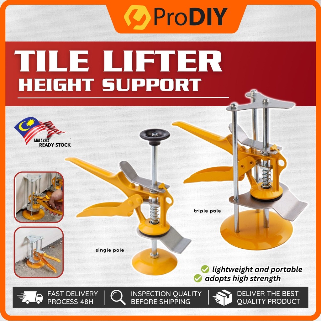 1 Pole / 3 Pole Heavy Duty Tile Lifter Height Support Wall Glass Tiles ...