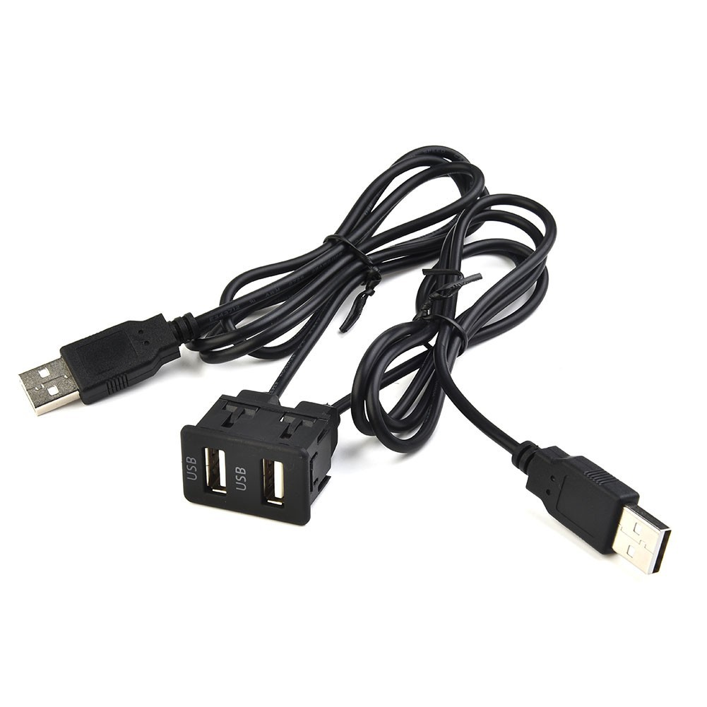 [TR] 100CM Car Dash Flush Mount USB Port Panel Dual USB Extension ...