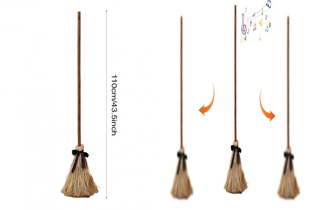 Creepy Floating Witch Broomstick Floating Witch Broom Prop Spooky Witch ...