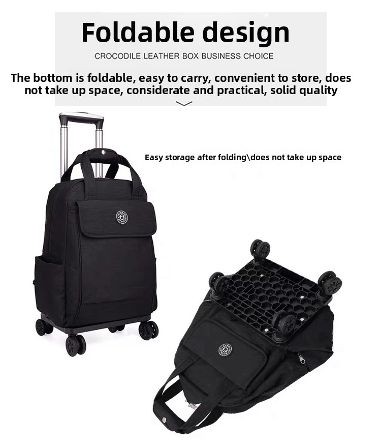 Short Trip Pullman Bag with Folding Trolley Luggage Bag with 360 ...