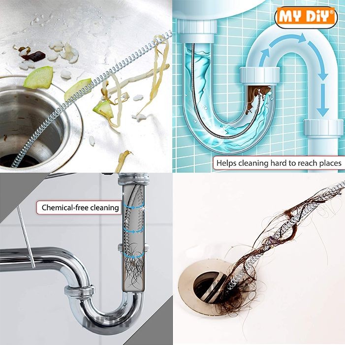 3m x 6mm Clog Free Spring Clog Removal Spring Pipe Cleaning Rod Sink ...