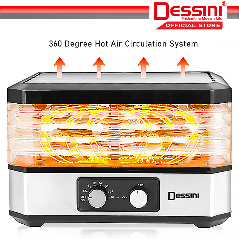 DESSINI ITALY 5 Layer Tray Food Dehydrator Dried Fruit Vegetable Meat ...