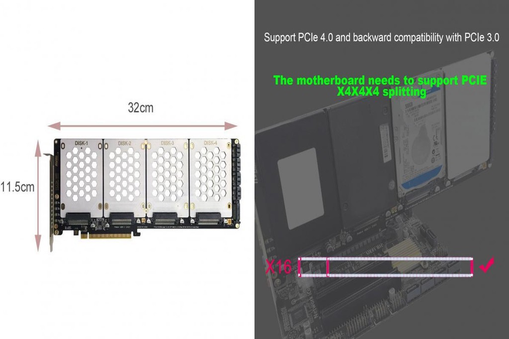 SN Universal Compatibility Adapter Card Nvme Interface Converter Card High Performance U.2 Dual ...